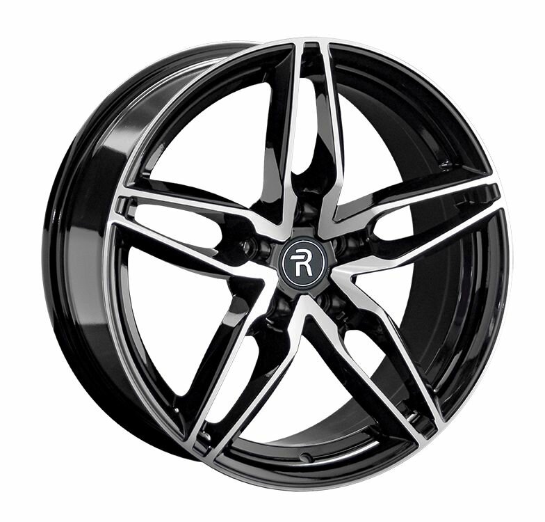 Колесный диск Replay B346 18x8" PCD5x112 ET30 D66,6 черный глянцевый с полированными лучами