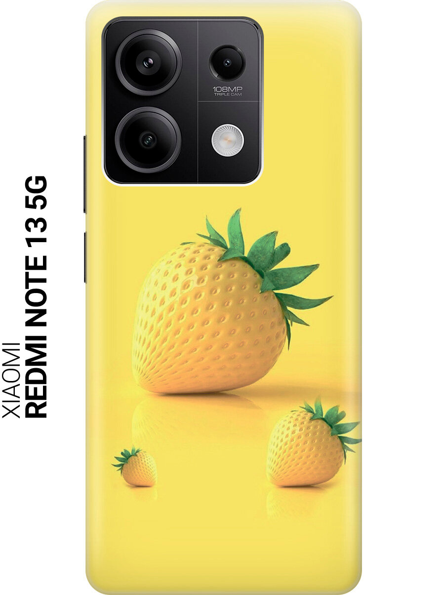 Силиконовый чехол на Xiaomi Redmi Note 13 5g / Сяоми Редми Ноут 13 5г с рисунком "Желтая клубника"