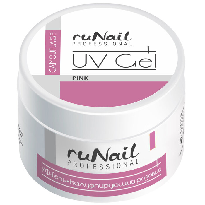 RuNail Professional Камуфлирующий УФ-гель ruNail Professional (цвет: розовый, Pink), 15 г