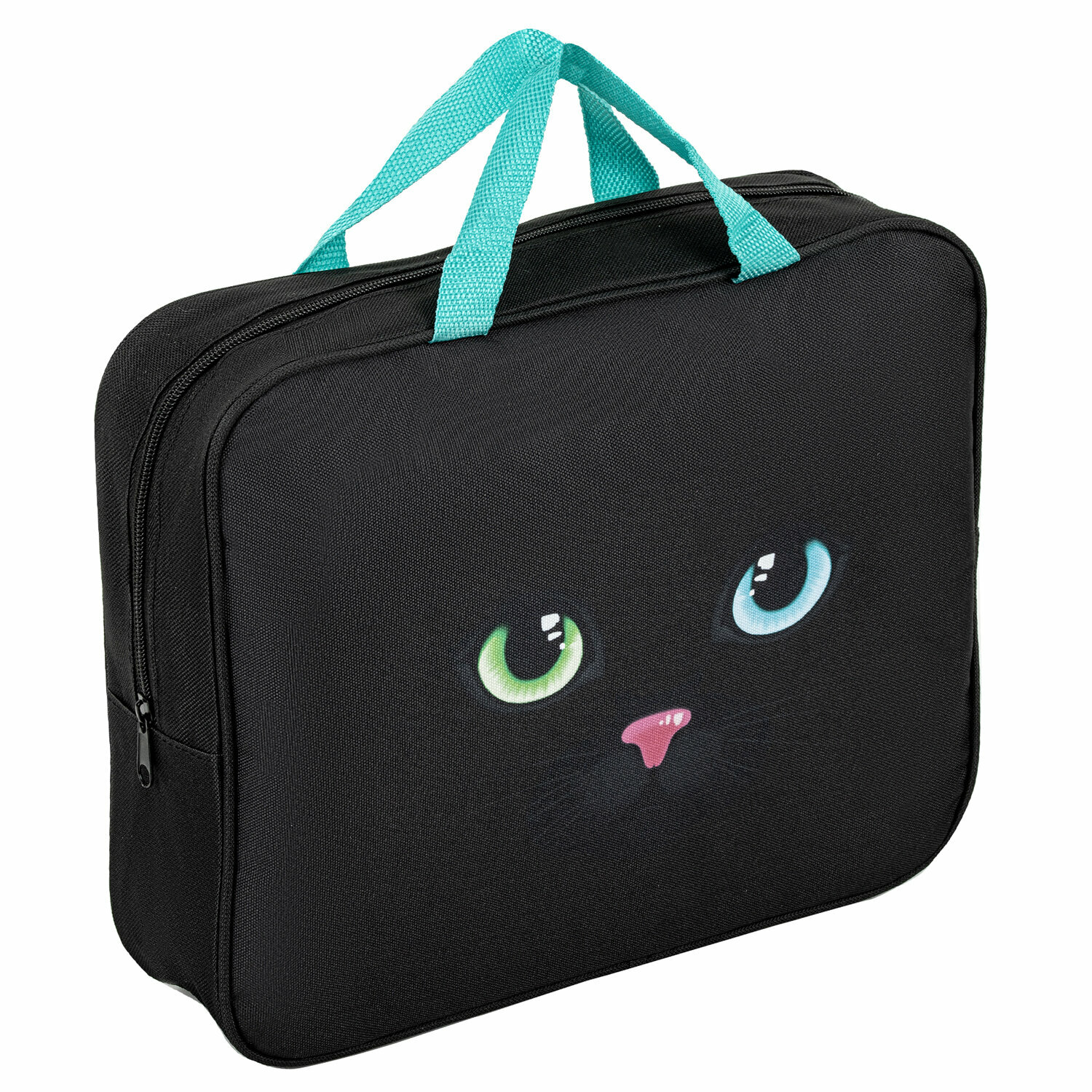 Упаковка 2 шт. Папка на молнии с ручками А4, мешок для обуви 42х33 см, пенал 20х10 см, "Black cat" набор BRAUBERG, 271434