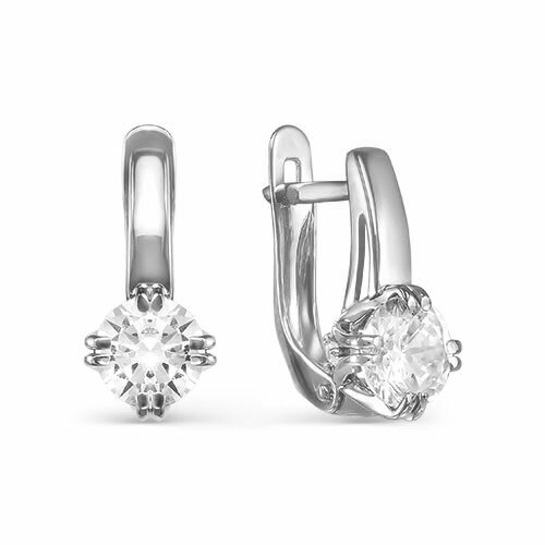 Серьги ЗлатаМира, серебро, 925 проба, фианит