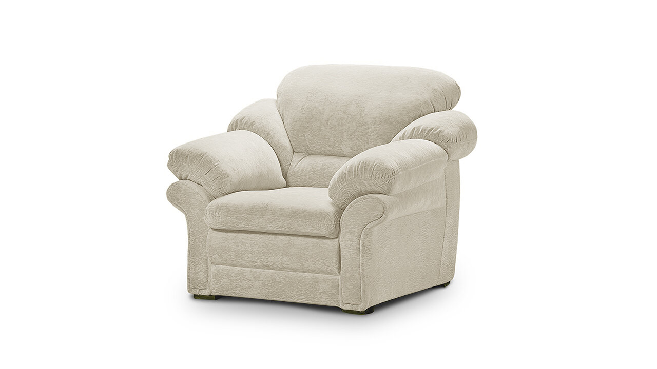 Кресло Нодус Vivaldi 04 NEW 122x104x98 см, бежевый Велюр, нераскладной Фиеста