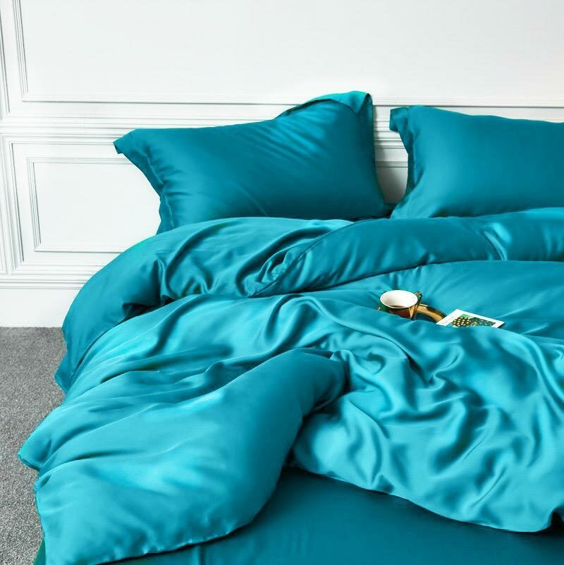 Комплект постельного белья "Тиффани", 2х спальный, Тенсель, простыня на резинке 160/200/20, наволочки с ушками 70x70