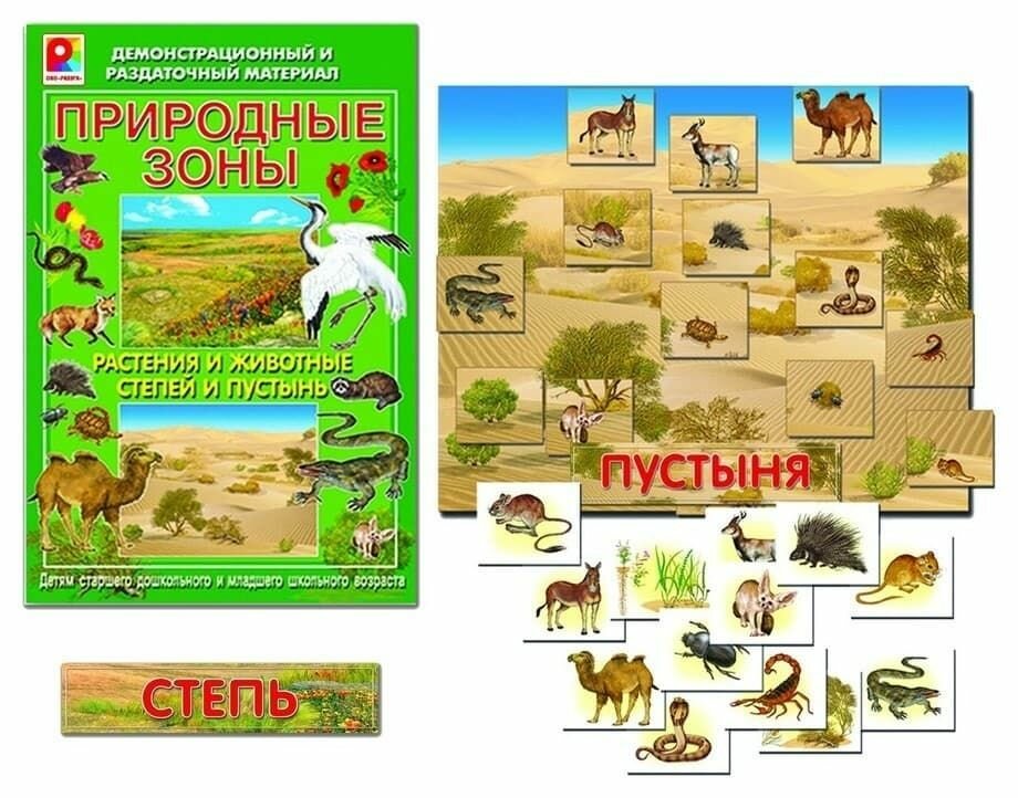 Демонстрационный и раздаточный материал "Природные зоны. Растения и животные степей и пустынь"