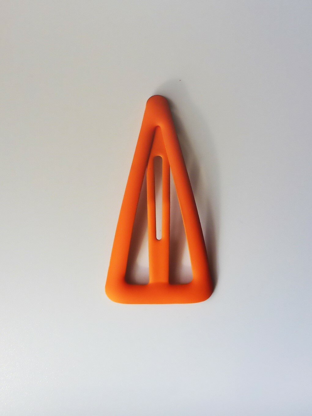 Заколка клик-клак зажим аксессуар для укладки волос треугольный оранженвый