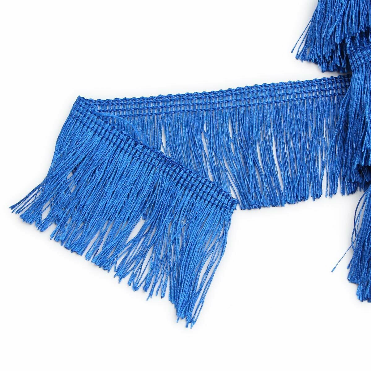 Бахрома для штор, текстиля, шитья, 6,3 см*25 м, нитяная, васильковая, Айрис