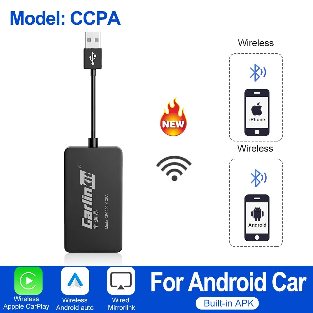 CarlinKit беспроводной адаптер CarPlay Android автомобильный беспроводной USB-адаптер для Android автомобильный мультимедийный Mirrorlink Waze Spotify Autokit wireless androidauto