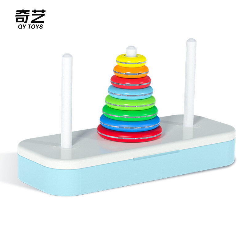 Qiyi Rainbow Tower of Hanoi Brain Player's Same Style 8-слойная 10-слойная головоломка с штабелируемыми кольцами,