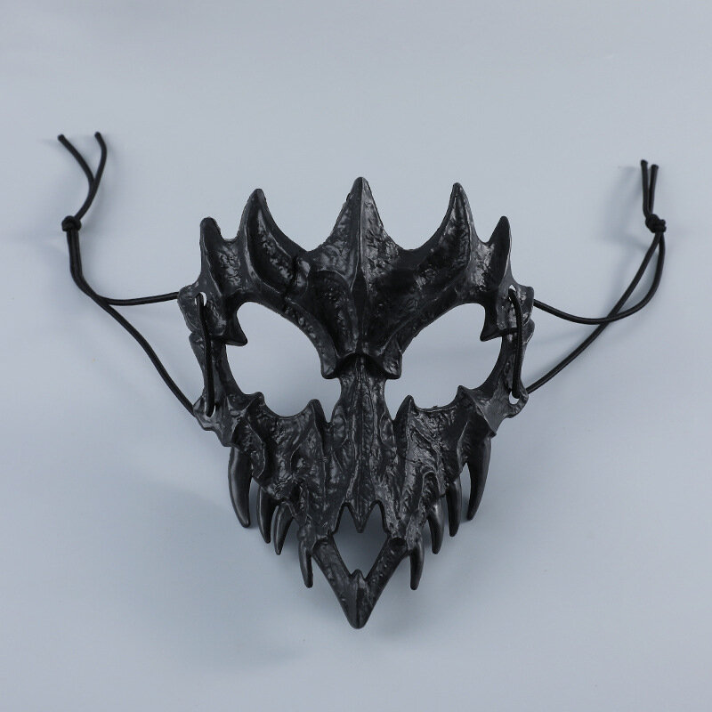 Маска Бога Тигра и Дракона Яши Тенгу, на Хэллоуин, с черепом, черная
