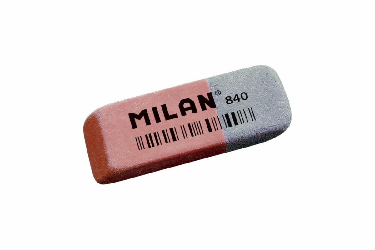 Milan каучуковый комбинированный ластик для стирания чернил и графита, 40 шт в упаковке