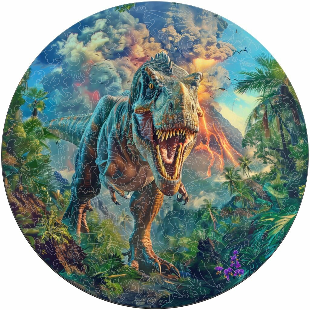 Деревянный пазл BoberBox "Тираннозавр", 220 деталей