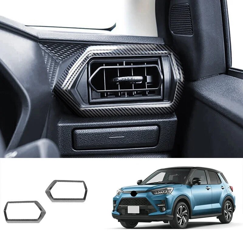 Для Toyota Raize A200 2020-2022 2023, ABS, углеродное волокно, задний кондиционер, анти-панель, боковая крышка переменного тока, центральное украшение вентиляционного отверстия переменного тока