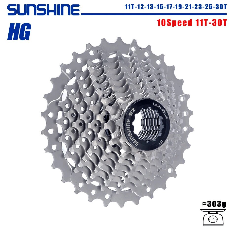SUNSHINE Кассета для шоссейных велосипедов стальная 8/9/10/11/12 скоростей 10 Speed 11T-30T