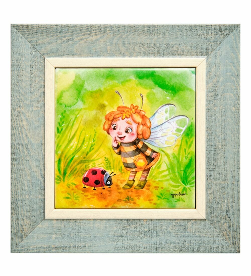 Панно керамическое 'Удачливая пчелка' 10х10