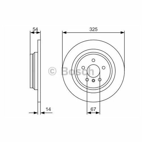 Тормозной диск задний Bosch 0986479D10 для Mercedes GLE W166, GLE Coupe C292, M-CLASS W166