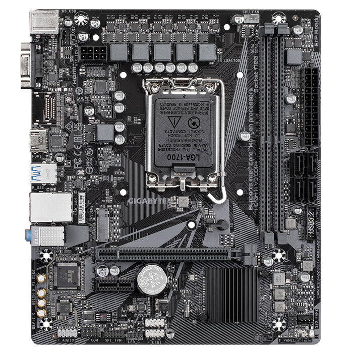Материнская плата Socket-1700 Gigabyte H610M H V3 DDR4, H610 (2xDDR4 PCI-E16x M.2 GLan USB3.2 mATX)