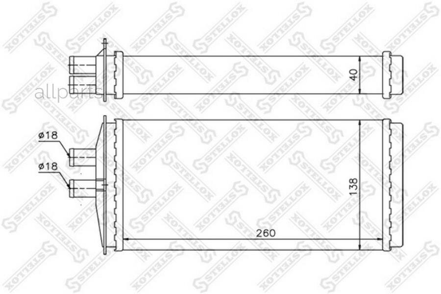 STELLOX 1035109SX радиатор печки!\ VW Caddy, Skoda Felicia 1.3/1.6 96-01