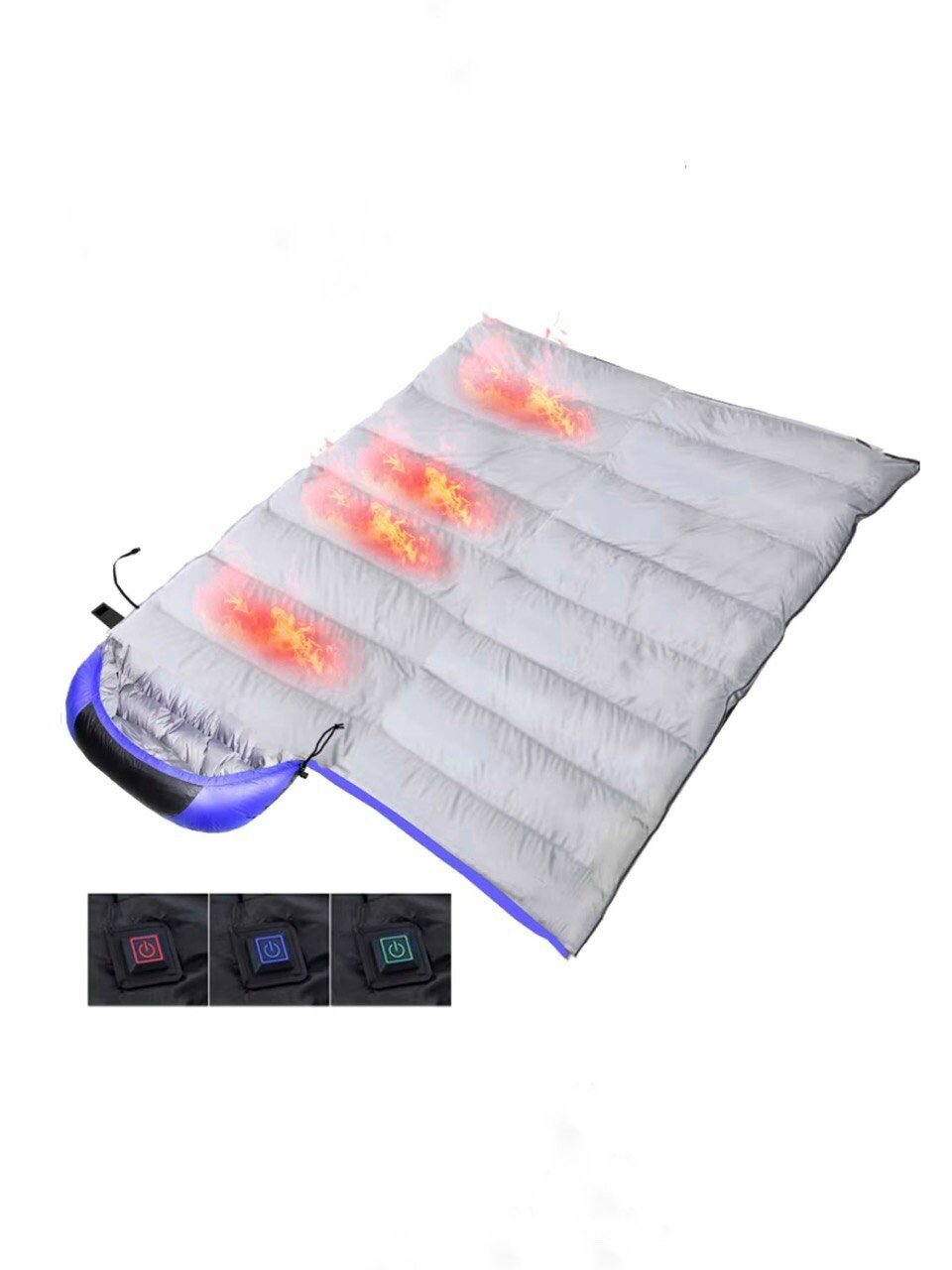 Спальный мешок с подогревом USB, вес 2,5 кг, размер 220х85