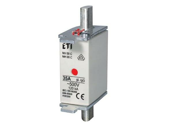 Предохранитель ETI 4181209, Предохранитель NH-000/gG 35A 500V KOMBI, 1шт