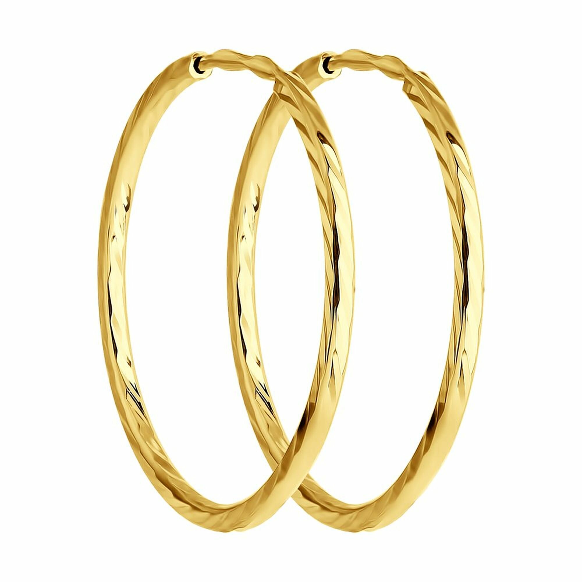 Серьги конго, желтое золото, 585 проба