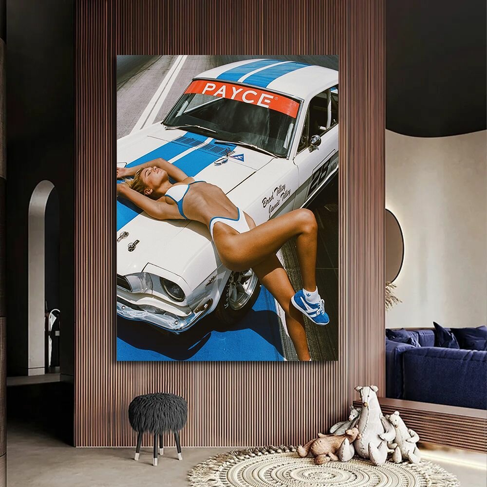 Картина "Ретро автомобиль", на холсте, на подрамнике, дерево, 50x70 см