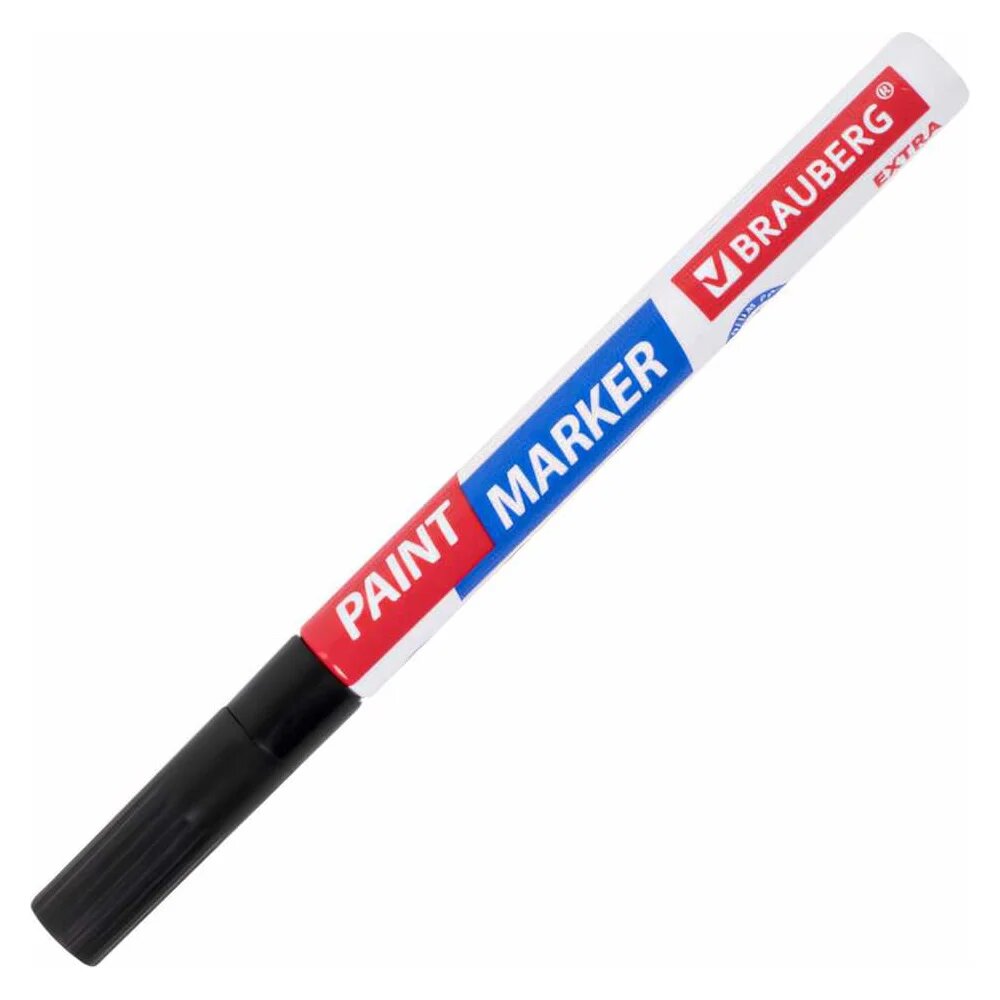 Лаковый маркер-краска BRAUBERG EXTRA paint marker 2 мм, черный, улучшенная нитро-основа, 151968