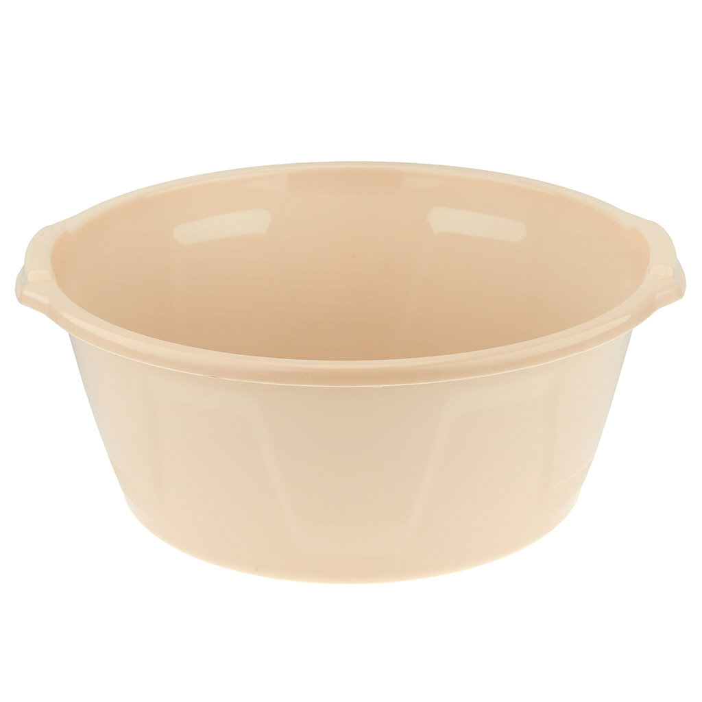 Таз хозяйственный Радиан пластмассовый "Лайт" 15 л, диаметр 41 см, h 17 см, бежевый светлый