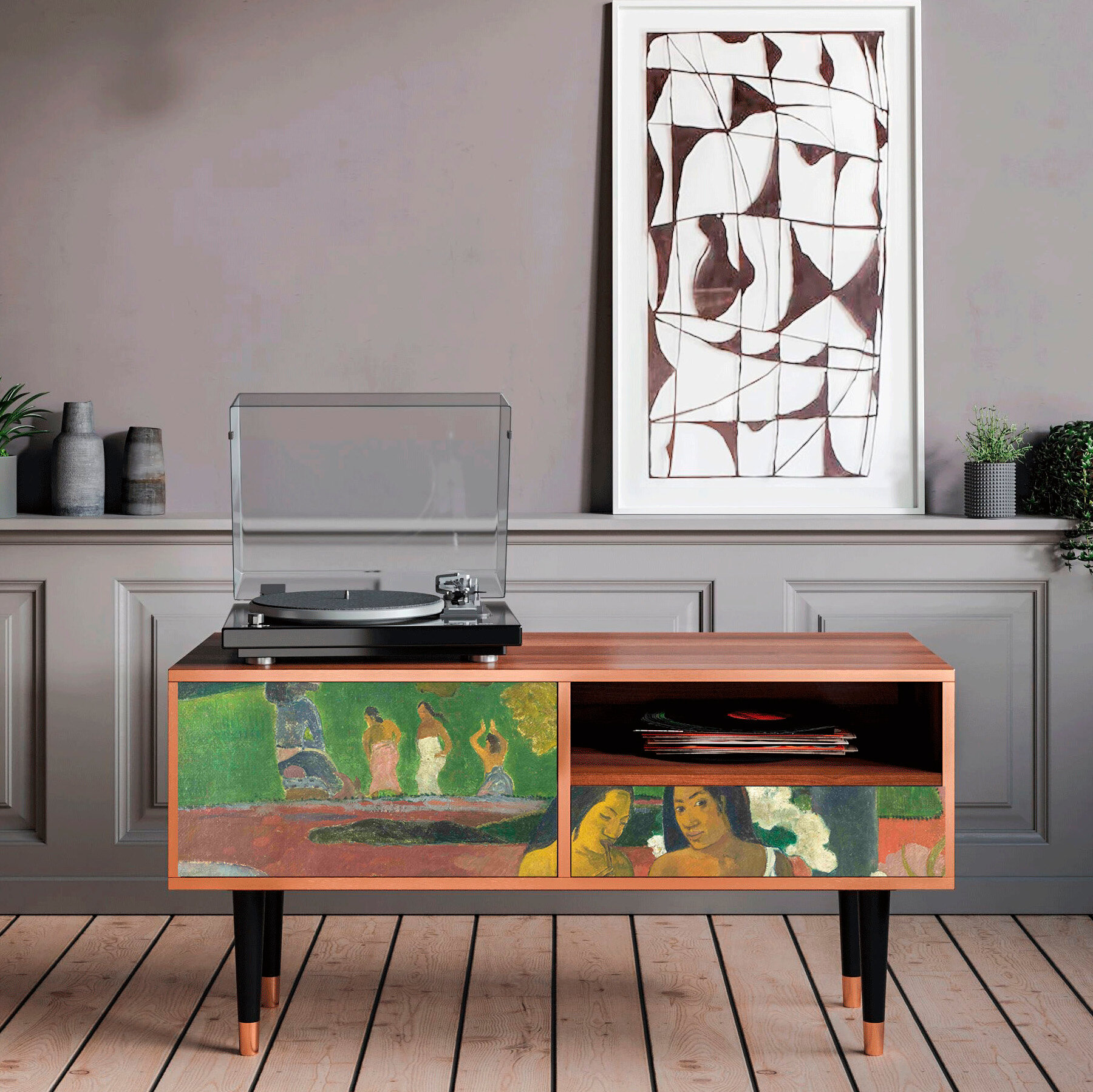 ТВ-Тумба - STORYZ - T3 Arearea by Paul Gauguin, Размер - 115 x 59 x 48 см, Цвет корпуса - , Орех