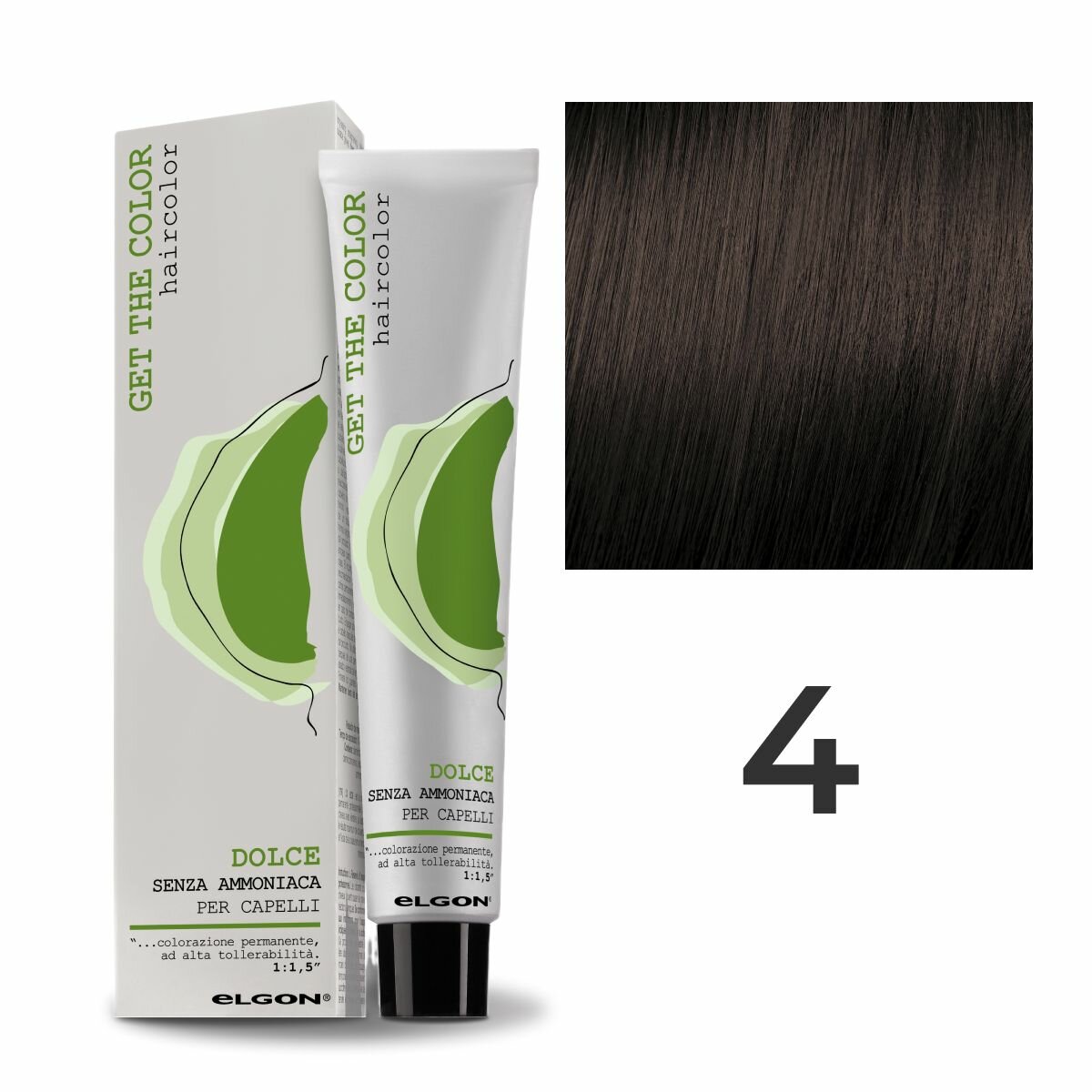 Крем - краска для волос профессиональная Elgon Get the Color Dolce 4 Каштановый 100 мл
