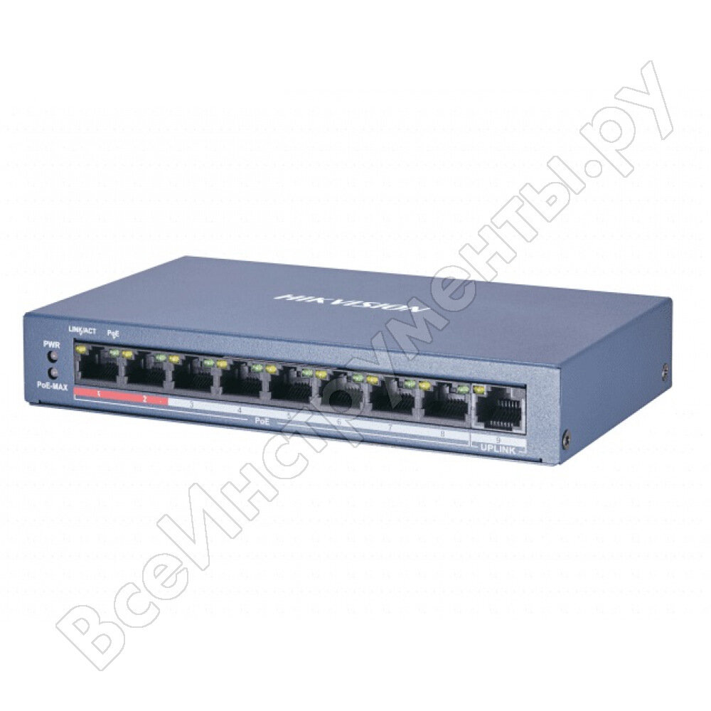 Коммутатор Hikvision Ethernet, PoE DS-3E0109P-E/M B УТ-00017149
