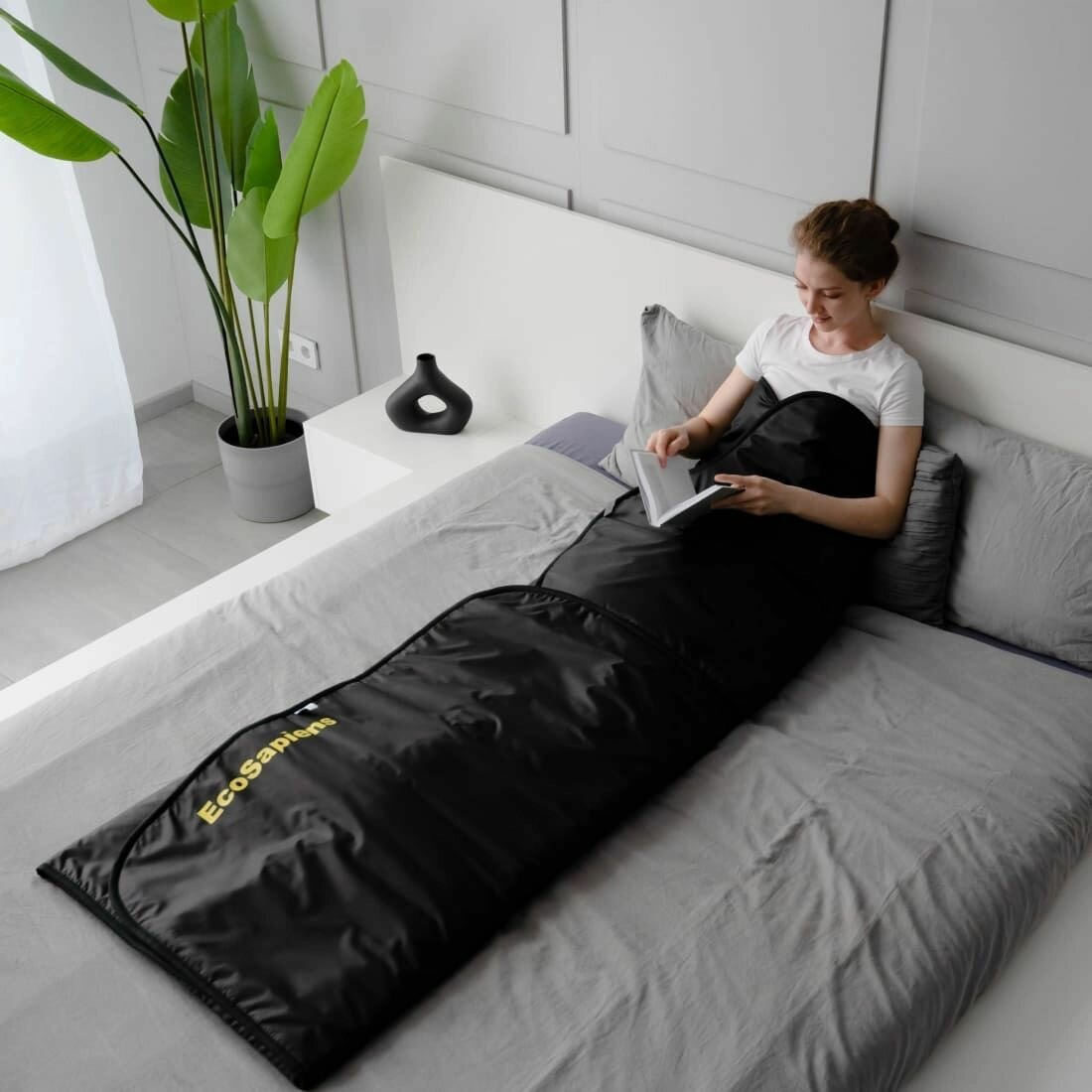 Термоодеяло электрическое двухзонное EcoSapiens SpaCapsula черное 220х180 см