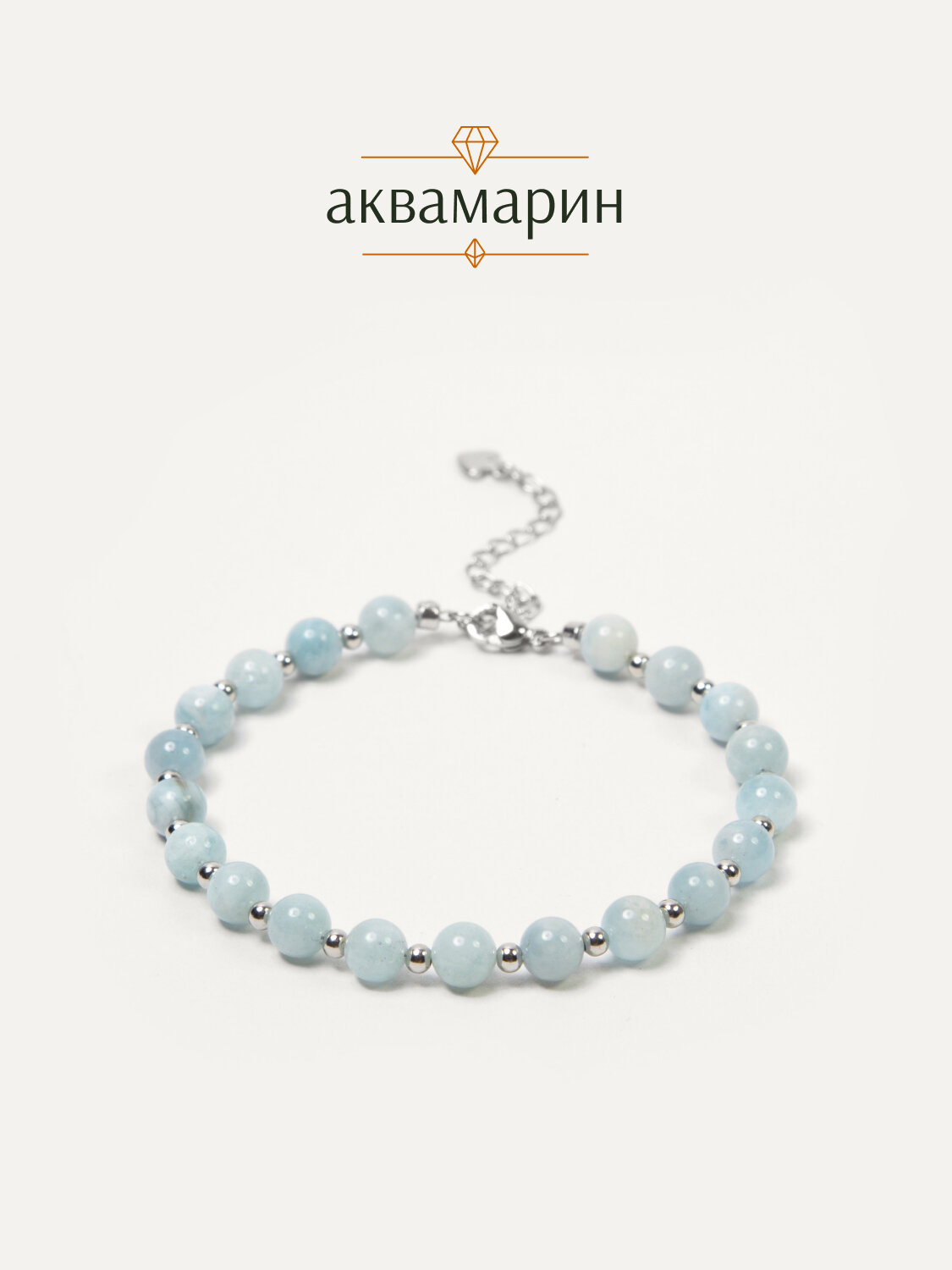 Браслет-нить, аквамарин