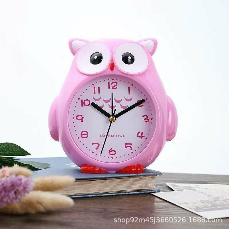 Будильник "Цыпленок-сова", мультяшный, прозрачный, розовый