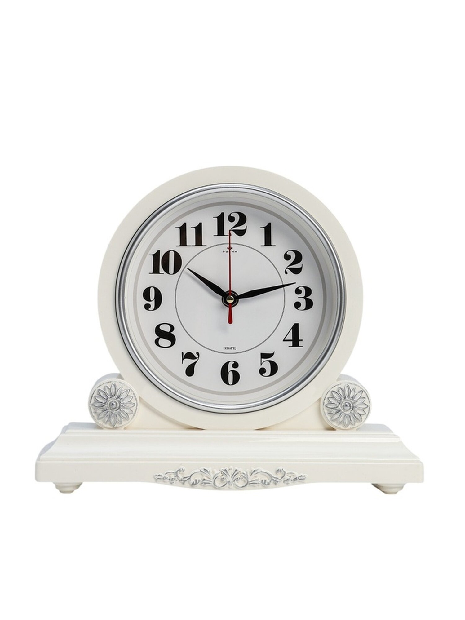 Часы Рубин "Берта", кварцевые, бесшумные, пластик, стекло, диаметр 16,5 см