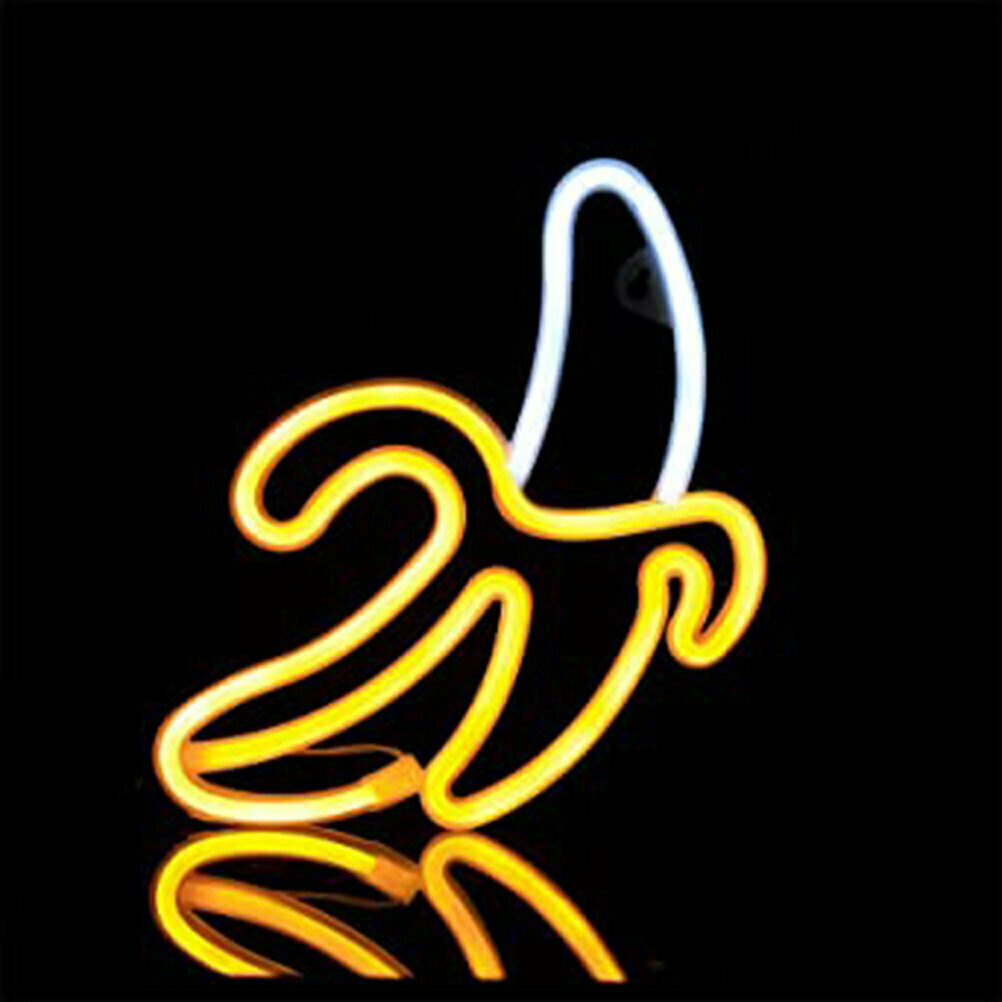 LED Neon Sign Banana Led Light Battery and USB Powered Wall Up Acrylic for Bedroom Kids Room Living