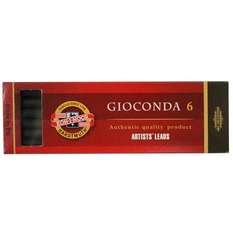 Уголь для рисования KOH-I-NOOR, GIOCONDA, кругл, черный цв,6 шт в уп 8673/2