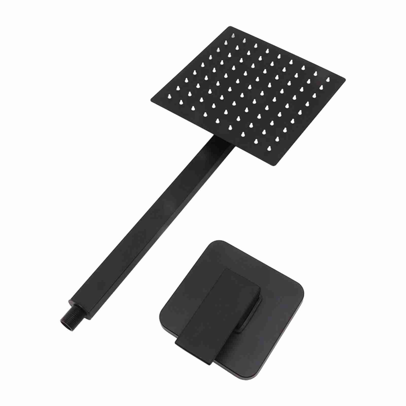 Набор для тропического душа, квадратная одинарная ручка, настенная насадка для душа с водопадом, для ванной комнаты, дома, черный