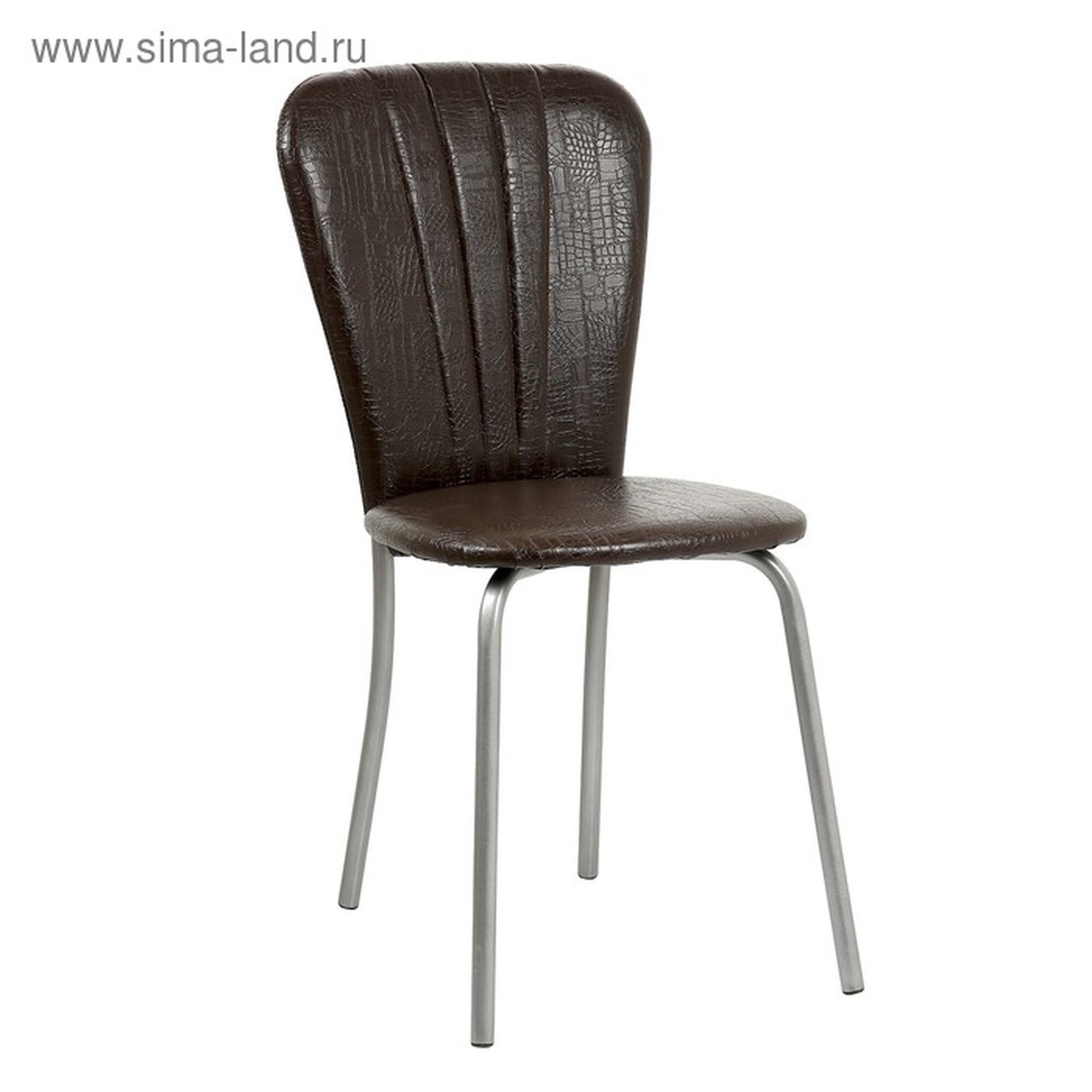 Стул Клик Мебель "Кафе-2", кухонный, искусственная кожа, серебристый металлик/шоколадная рептилия