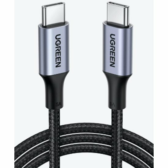 Кабель Ugreen US316 USB-C - USB-C, 0,5м, 2.0, 100 Вт, 5A, черный (20478)