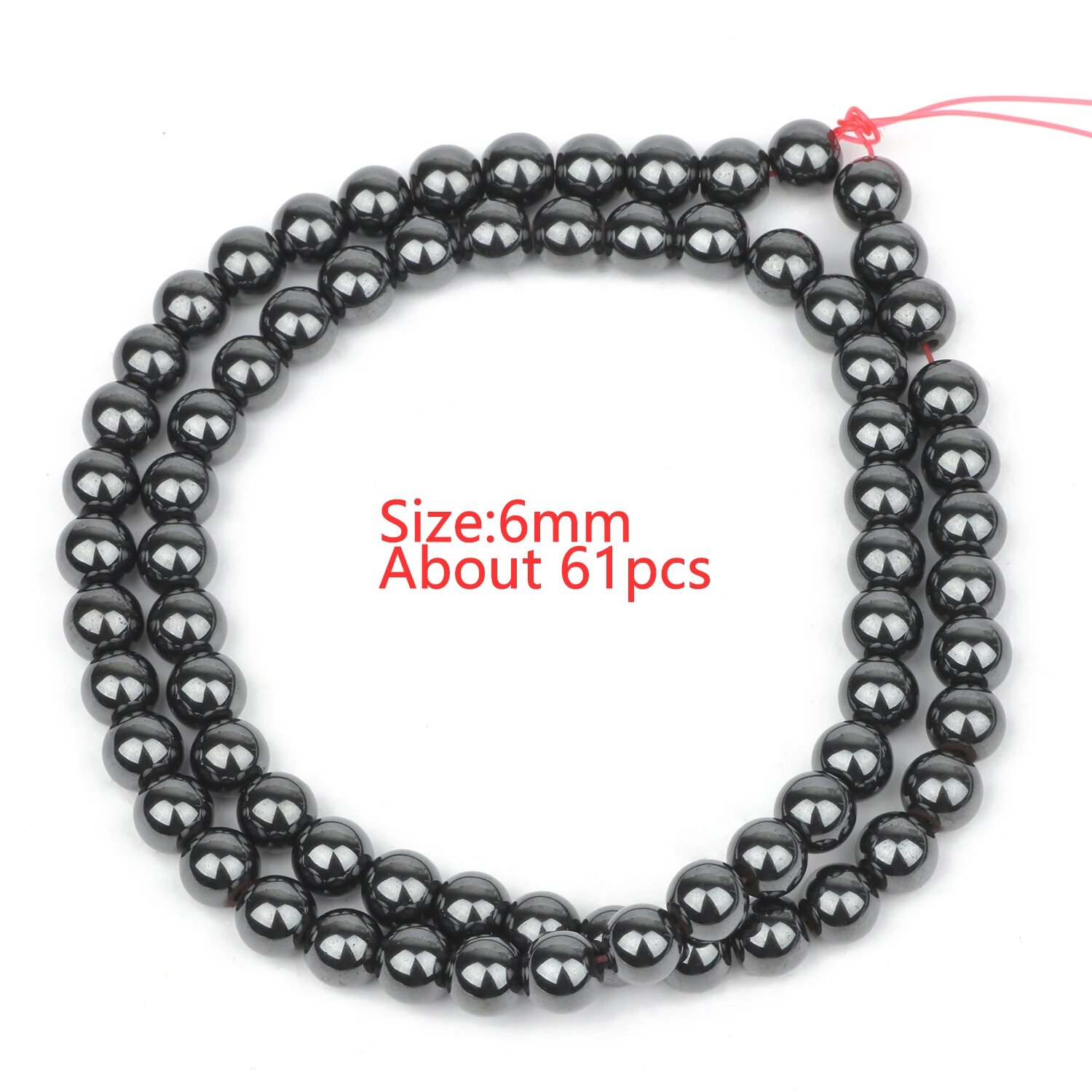 Черный гематит бусины Xilitata 24 шт Черный, B1-AA Round 6mm