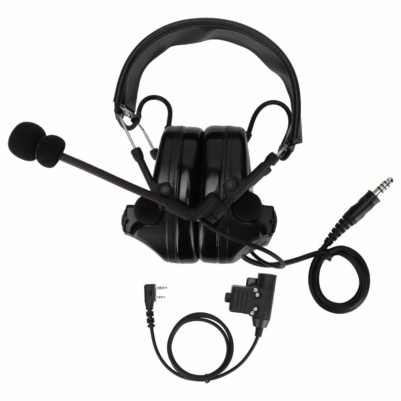 U94 PTT и гарнитура Высокопрочная гарнитура для рации с шумоподавлением 7,1 мм и PTT для BaofengBlack