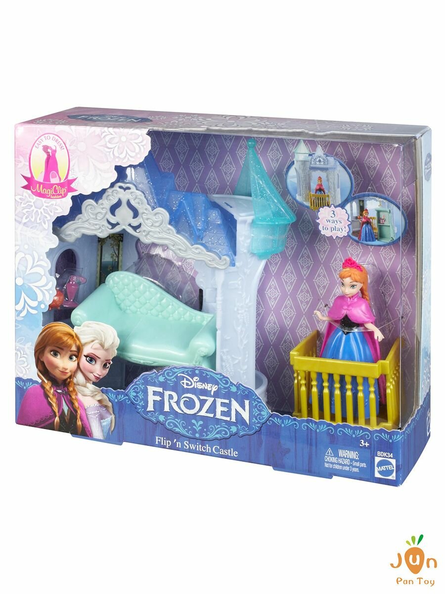 Mattel Disney Frozen Anna's Flip 'n Switch Castle BDK34 / игрушки для девочек, набор Замок Анна, с куклами и аксессуарами, подходит для детей от 3 лет и старше
