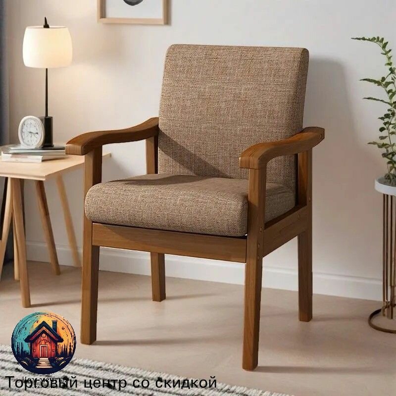 Кресло мягкое в гостиную модель Chill на балкон, для дома, для отдыха в спальню, для кухни, интерьерное лофт, кухонное дизайнерское, деревянное 1 шт.