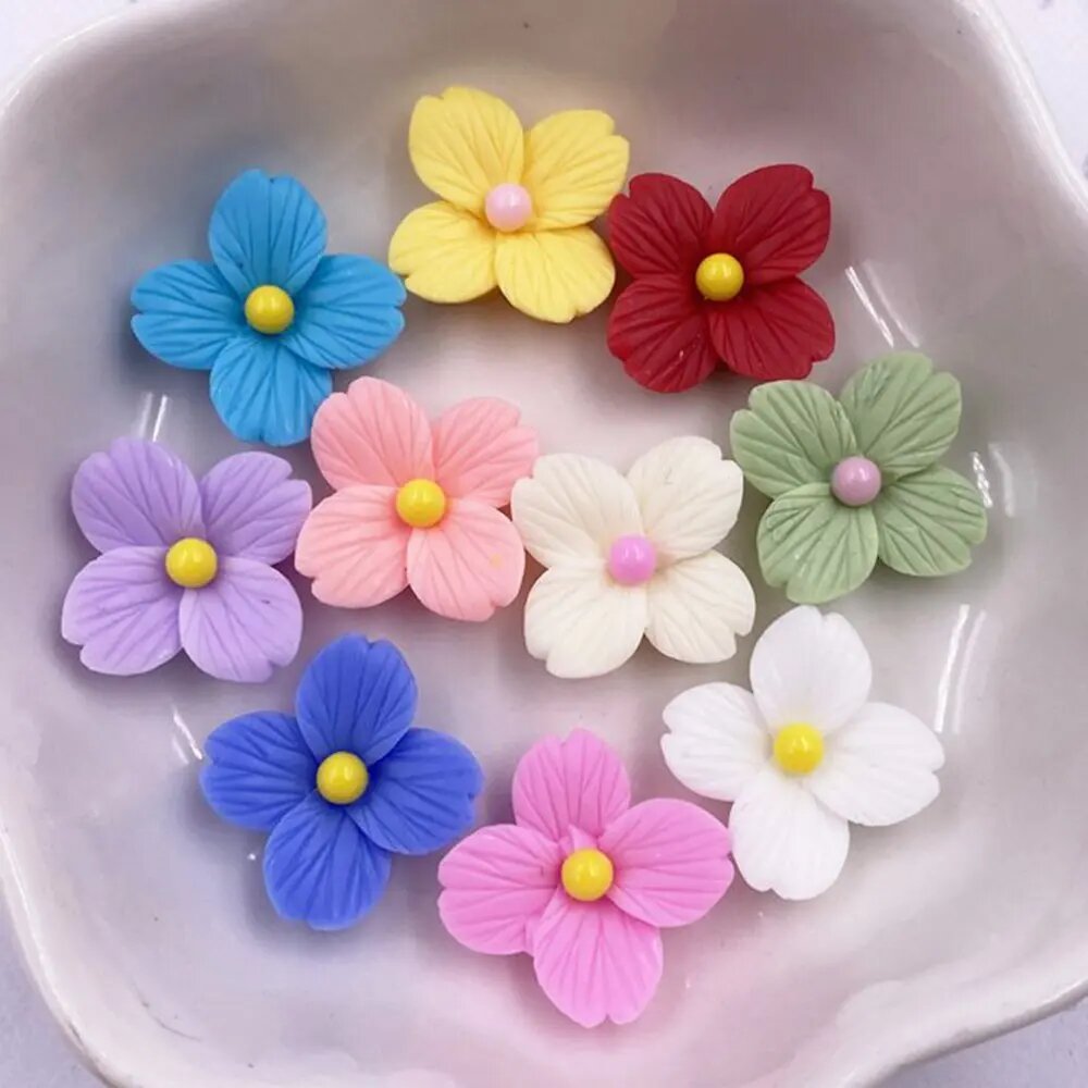 50 шт, цветочные фигурки из резины Diy Super Paradise 16 мм Random mixed