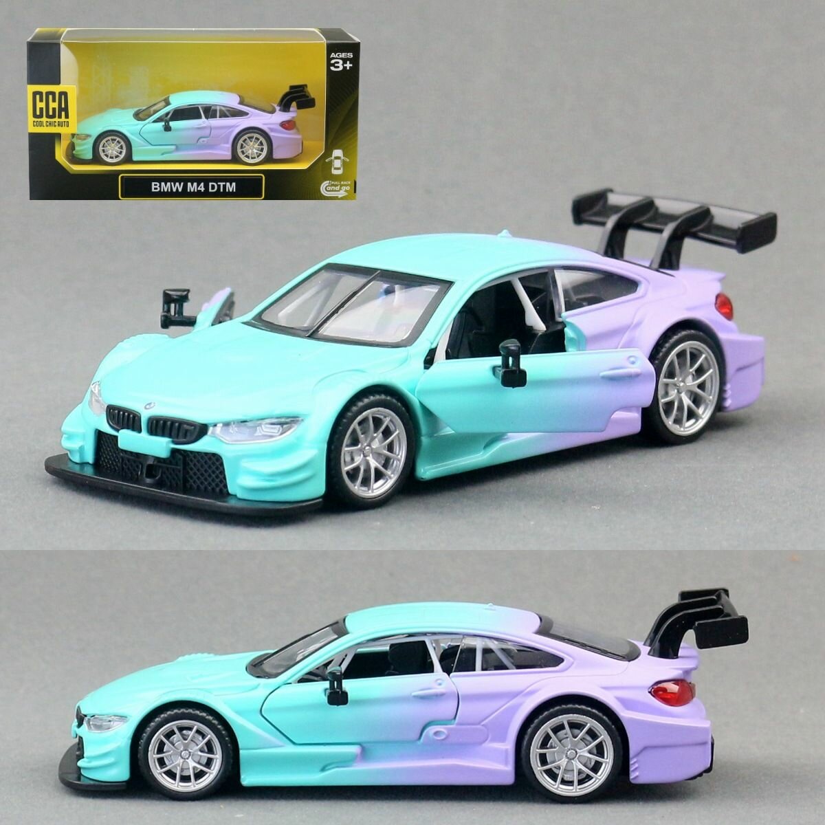 CCA 1:36 Литая модель автомобиля, металлический корпус(BMW M4 DTM зеленый)
