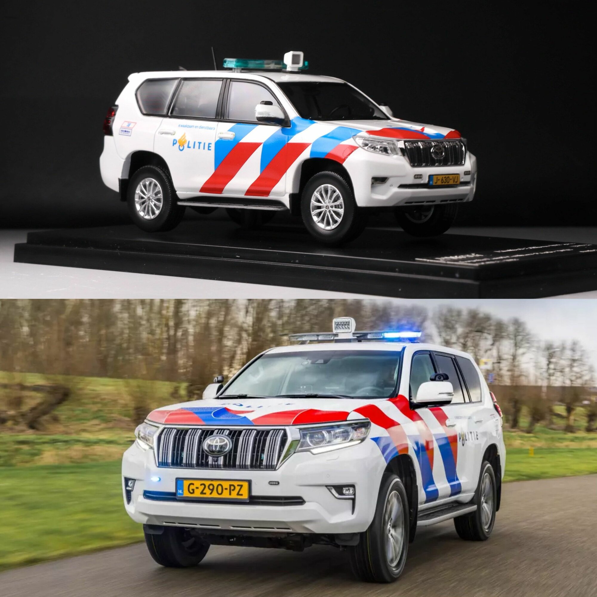 Vitesse Toyota Land Cruiser Prado Голландский полицейский автомобиль 2018 1:43 модель автомобиля