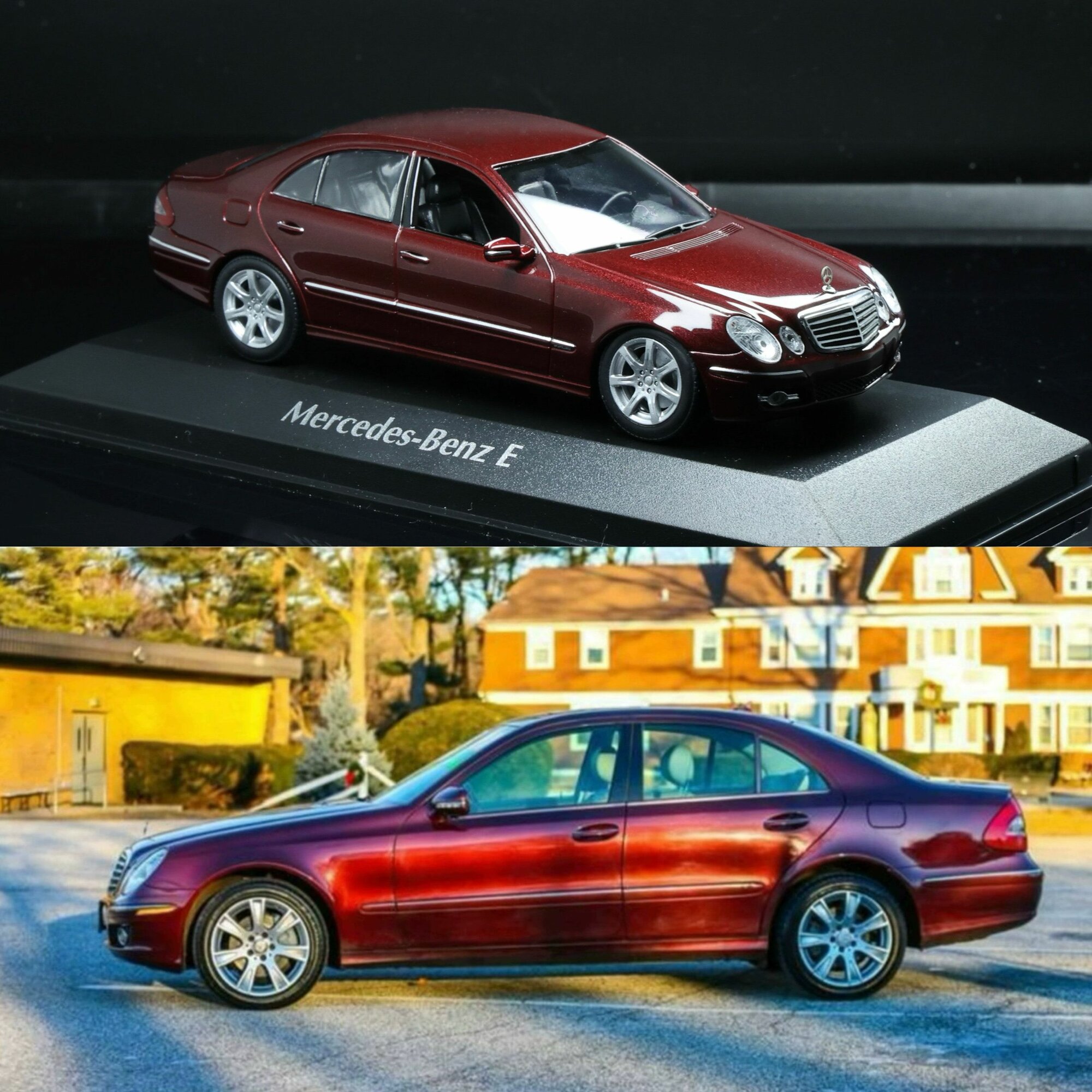 Миниатюра Minichamps Mercedes-Benz E-Class W211 Late Model 1:43 Классическая модель автомобиля с четырьмя фарами