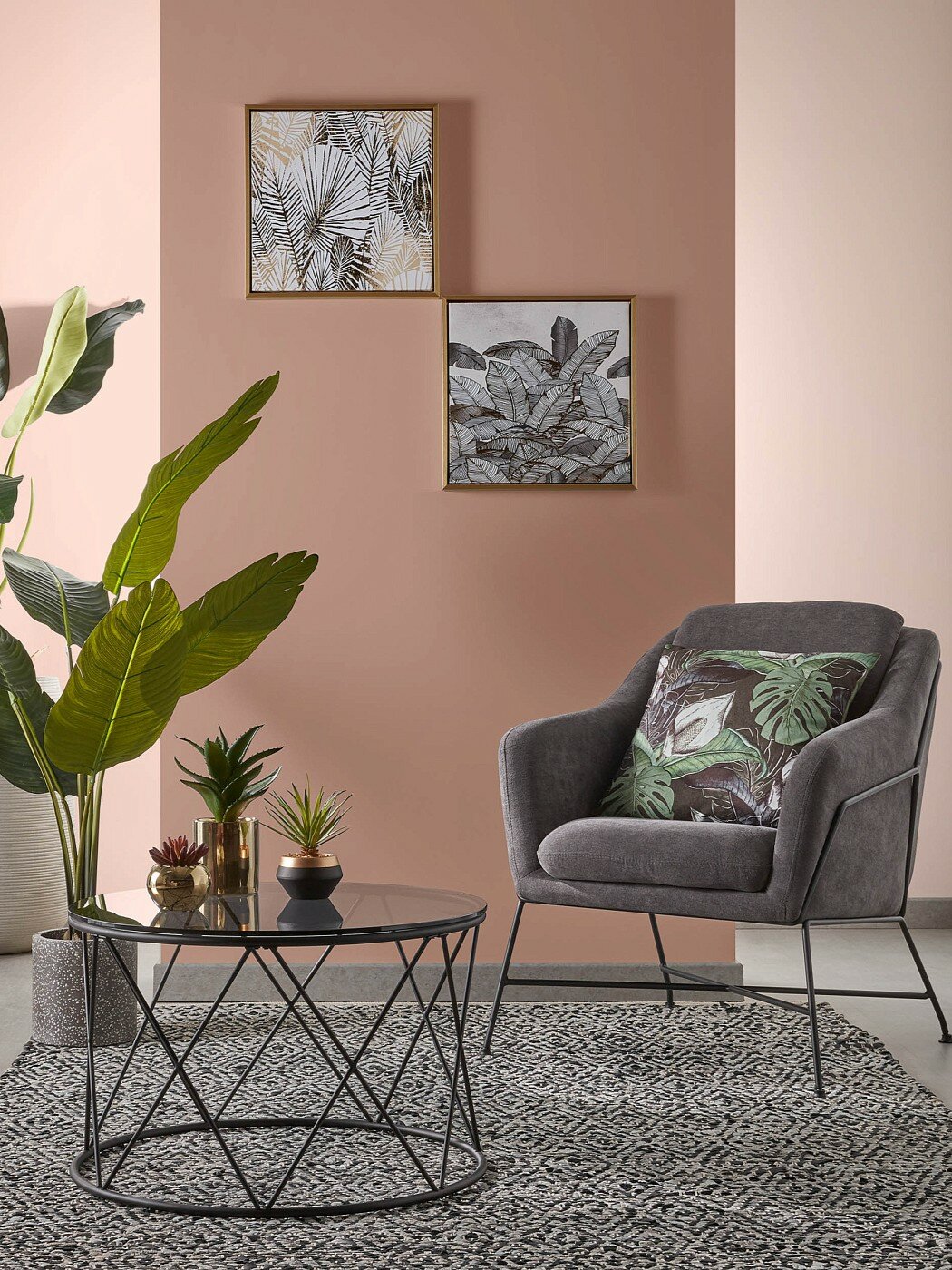 Кресло La Forma Brida, обивка из текстиля, цвет графитовый, с подлокотниками, 82x68x70 см