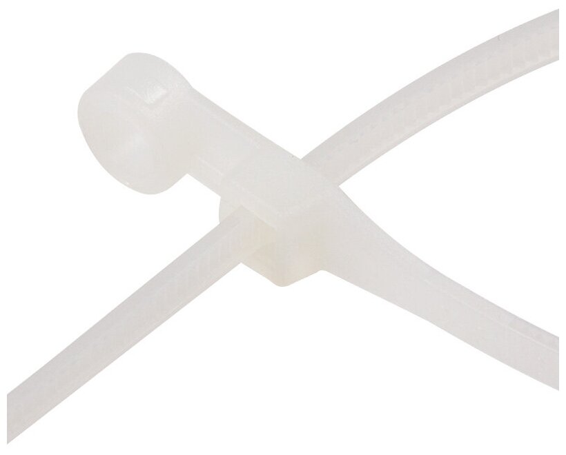 Хомут-стяжка под винт Rexant, нейлон, 4,3 x 200 мм, 100 шт, белый