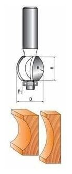 Фреза Стронг CTФ1016, кромочная, галтельная, твердосплавная, 8x21D х 16 H R10